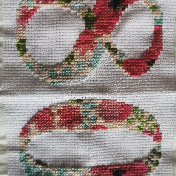 Small Size Cross Stitch 0-9 Numbers Set Floral Number Cross Stitch ...