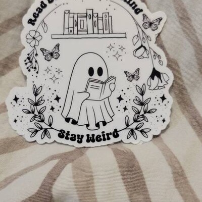 Reading Ghost Sticker Spooky Stickers Ghost Stickers Halloween Stickers ...