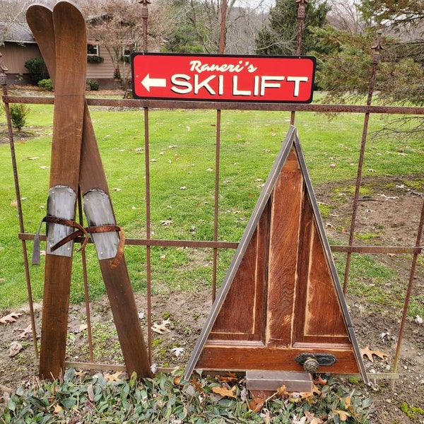 Ski Lift Sign, Personalized Ski Arrow Sign, Custom Name Ski Lover Sign ...