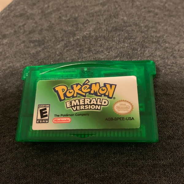 GBA Pokemon Emerald Version Replacement Label Decal Foil Metalic ...