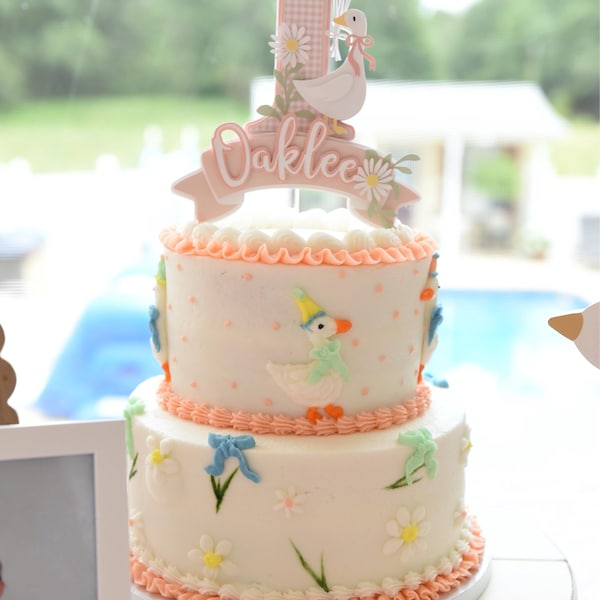 One Silly Goose Cake Topper, Goose 1st Birthday, Goose Theme, Cake ...