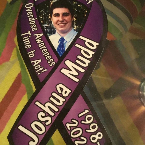 Personalized Opioid and Overdose Awareness Ribbon Magnet - Add Photo or ...