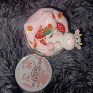 Strawberry Cow Butter Slime Scented Slime Pink Cow Slime - Etsy