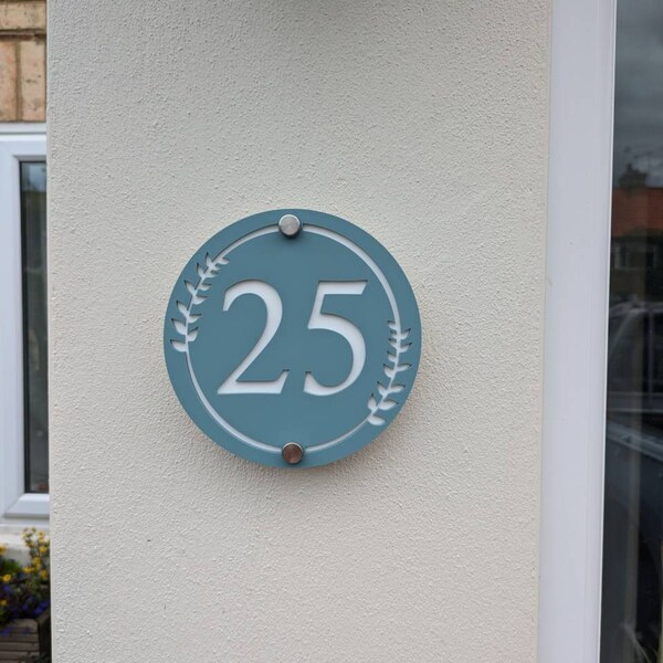 Modern Round Door Number Sign, House Number Plaque - Etsy