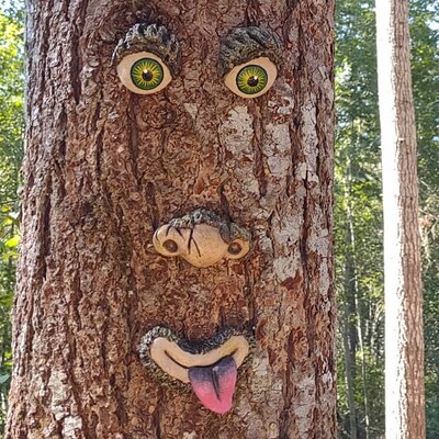 Tree Face Garden Decoration Outdoor Ornaments Funny Faces - Etsy