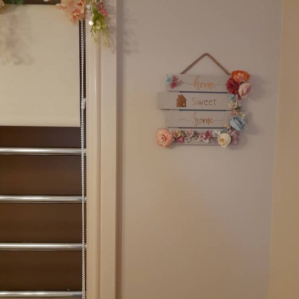 Personalised 3d Floral Room Sign, Wooden Room Sign, Personalised Name ...