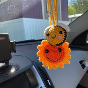 Cute Car Mirror Hanging Accessories for Women, Teens, Rear View Mirror ...