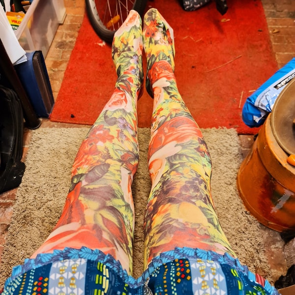 Brown LEOPARD Printed Tights Vintage Alternative Retro 80's 90'S ...