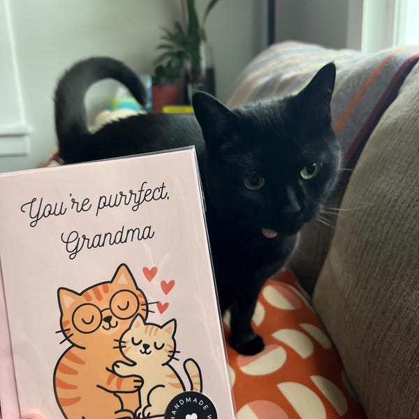 Purrfect Grandma Cat Mother's Day Card - Etsy