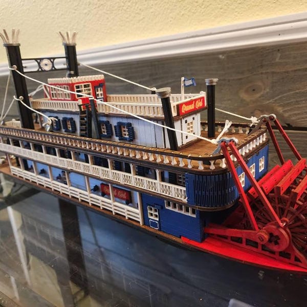 Laser Cut Steamboat Model Kit: Vintage Ship, DIY SVG DXF Ai Files ...