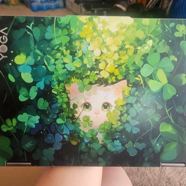 Lenovo Thinkpad Laptop Pink Background White Cat Pattern Custom Gift ...