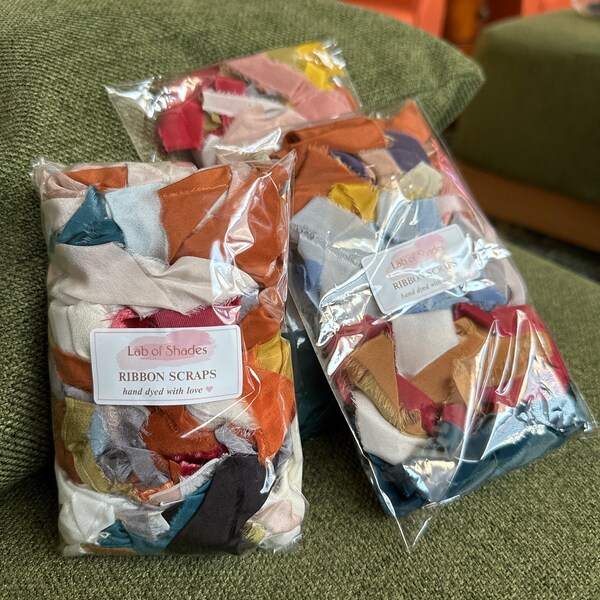 Hand Dyed Crinkle Silk Ribbon Hand Torn Bouquet Ribbon Raw Edge Ribbon ...