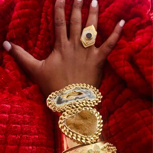 TIGER LILY RING /// Black Enamel Cubic Zirconia Women's - Etsy