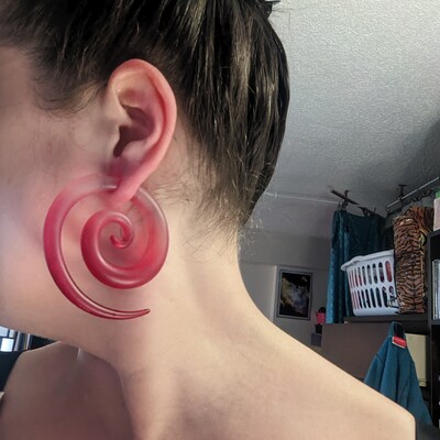 Pairs Red Spiral Earring Plugs/acrylic Hanging Tapers/plug Gauges/ear ...