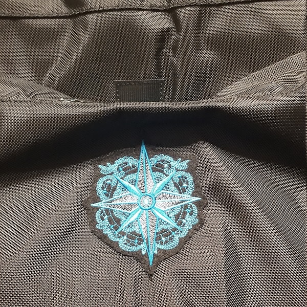 Compass Patch Blue Nautical Compass Aquarius Iron on Embroidery Patch ...