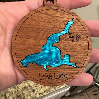 Lake Superior Map, Laser Engraved, Walnut & Blue Pearl Acrylic, Lake ...