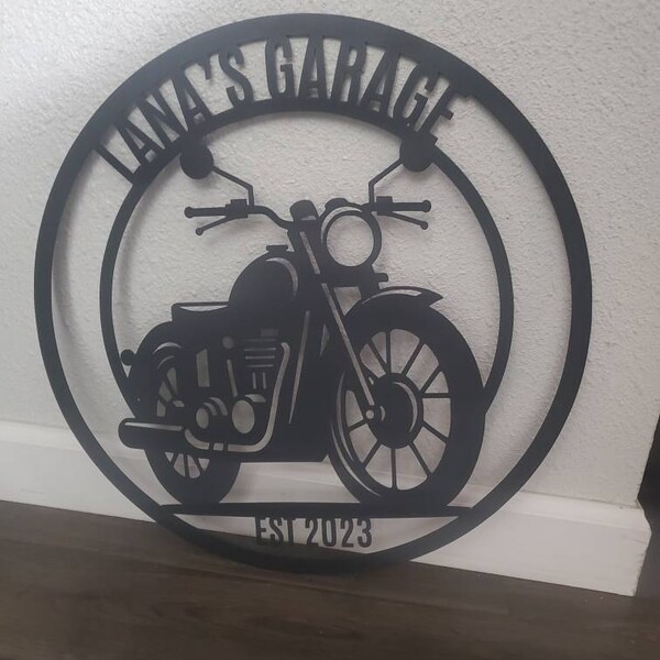 Custom Motorcycle Biker Name Custom Bobber Garage Signs Metal Wall Art ...