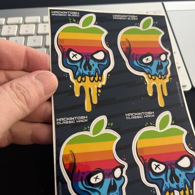 Hackintosh Apple Skull Logo Custom Mash up MacBook iPhone Laser Printed ...