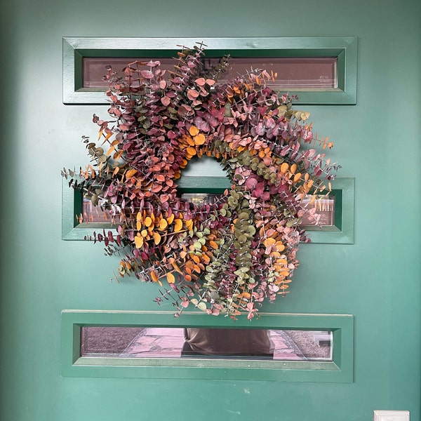 German Statice Wreath, Blue Globe Thistle Wreath, Dusty Miller Wreath ...