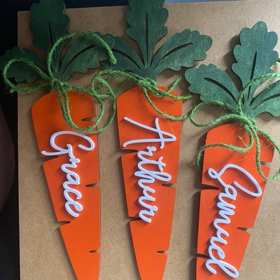 Carrot Tags Easter Basket Tag Carrot Personalized Easter Name Tags ...