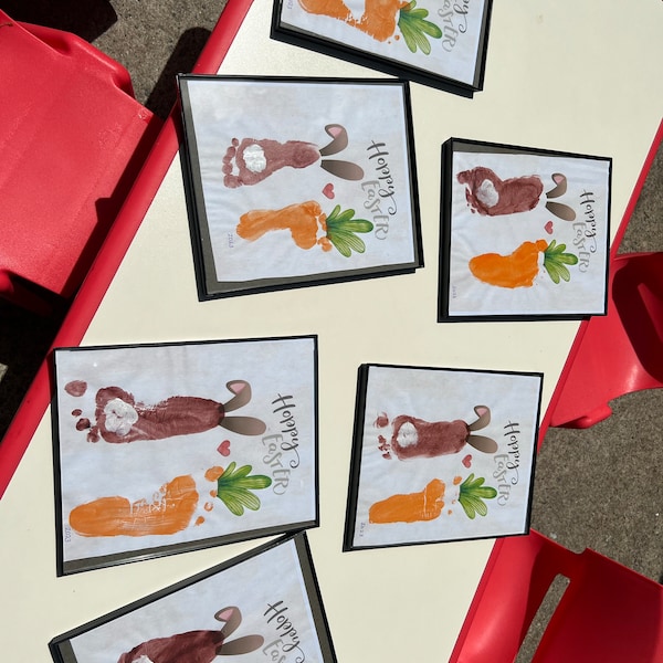 Hoppy Happy Easter/ Bunny Carrot / Footprint Handprint Art Craft / Foot ...