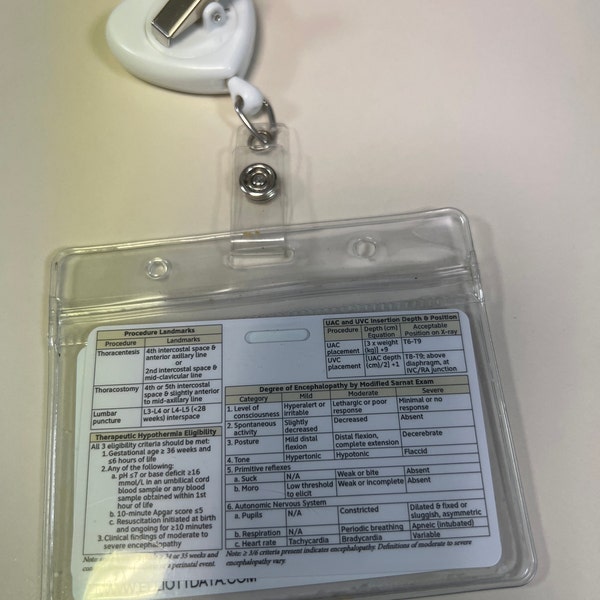 Neonatal Reference Card - NRP - Apgars - NICU Nurse - NNP - Quick Badge ...