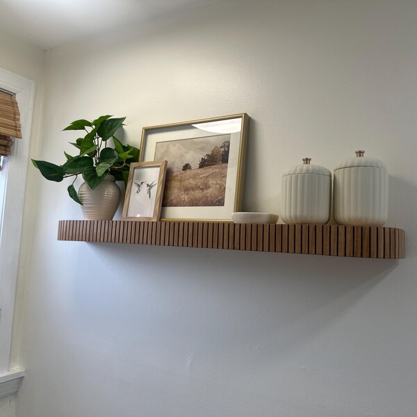 Custom Rounded Fluted Floating Shelf - Etsy