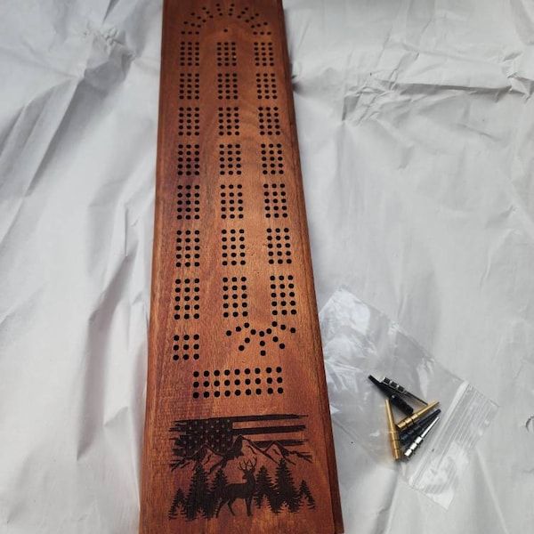 Custom Lake Map Cribbage Board With Peg Storage • Personalized Cribbage ...