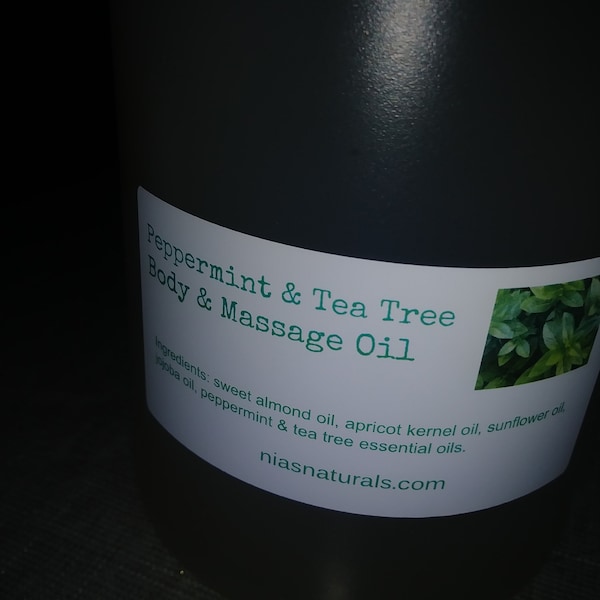 Peppermint & Tea Tree Massage Oil/hair Oil BLEND (100% Natural) 1/2 ...