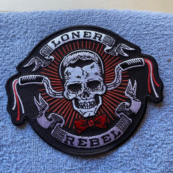 Vintage Loner Rebel Embroidered Biker Iron on Patch 3" X 3 1/2" - Etsy