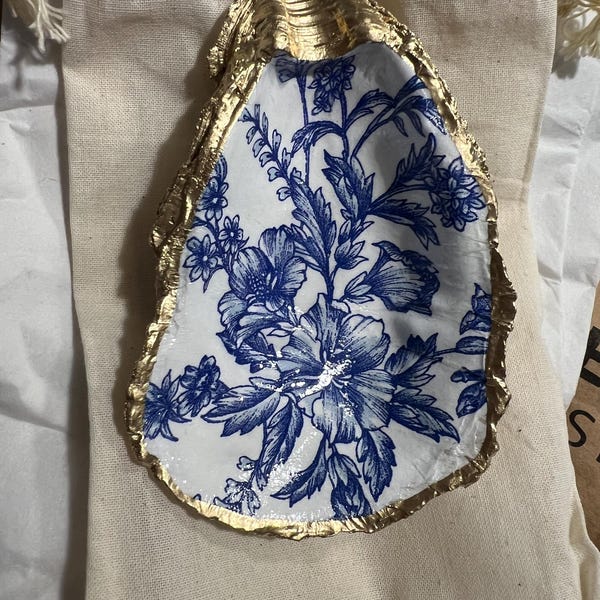 Nantucket - Hand Made Oyster Shell Ring Dish or Trinket Dish. Newlywed ...