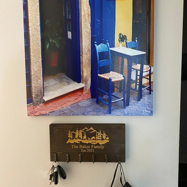 Personalized Key Hanger, Custom Key Hook, Engraved Key Holder for Wall ...