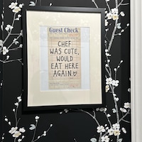 Chef Was Cute Guest Check Poster Trendy Wall Art Prints Kitchen Decor ...
