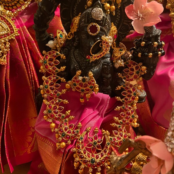 Kemp Stone Temple Jewellery | Ethnic Designer Wear Jewellery Gold ...