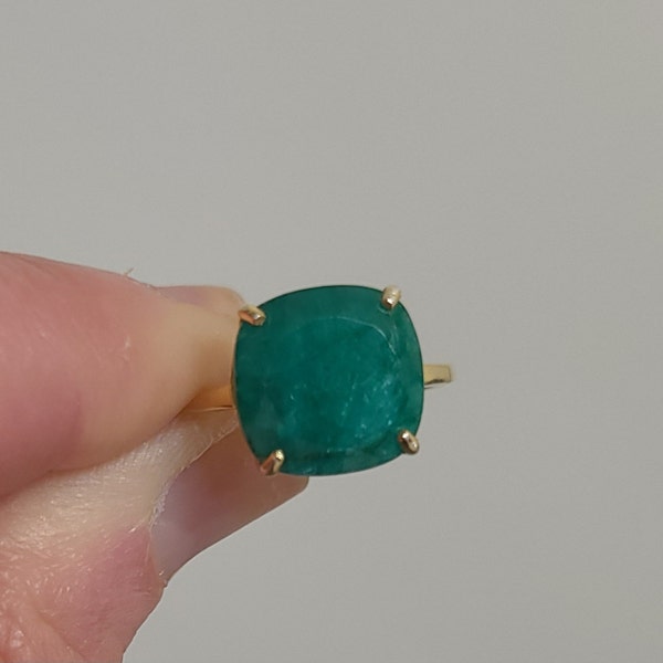 Emerald Double Band Ring, Raw Emerald Double Band Ring, Gold Raw ...