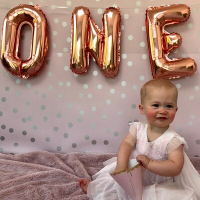 Rose Gold Letter Number Foil Balloons Personalised Custom Birthday ...