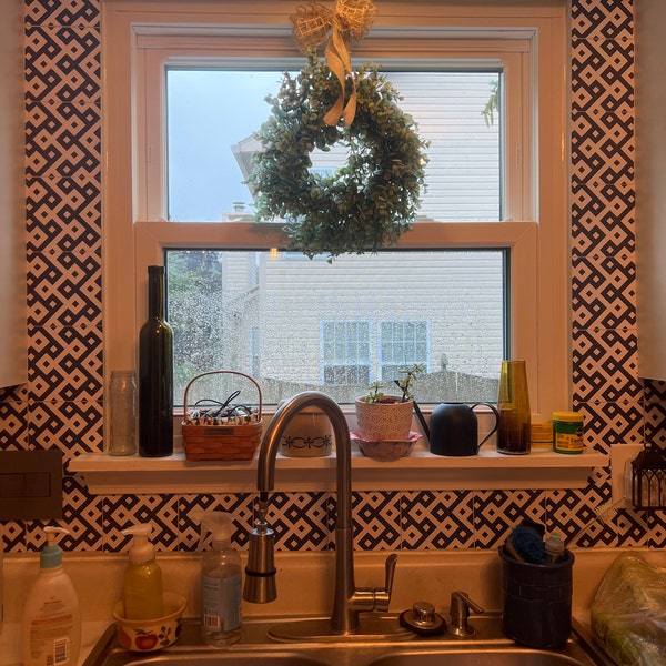 York Pattern Tile Stickers, Dark Blue Floor Tile Stickers, Wall Tile ...