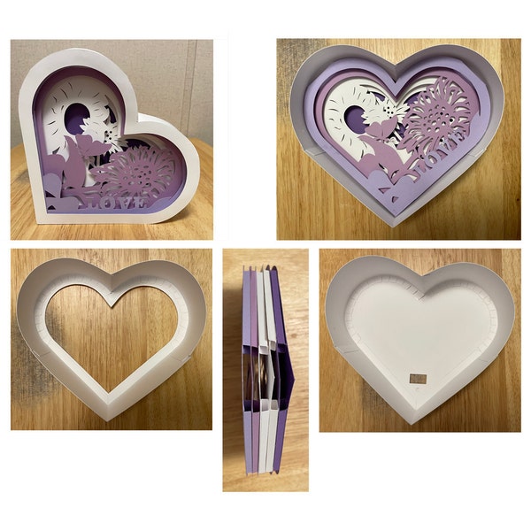 Sunflower Heart Lanterns Shadow Box SVG for Cricut Projects Diy Mothers ...