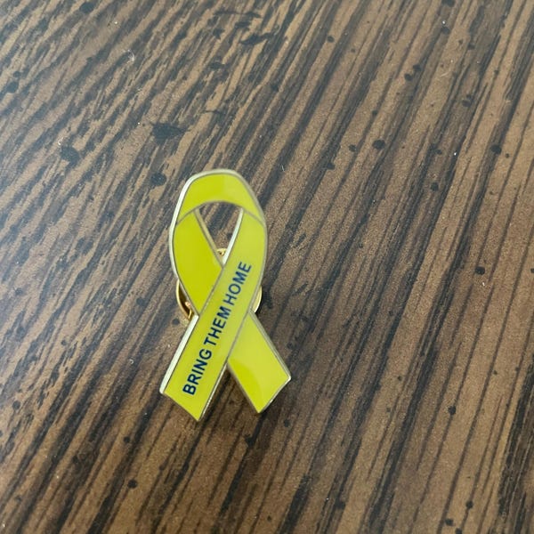 Bring Them Home Yellow Ribbon Israel Pin Bring Them Home Now Hostages Support Israel Yellow ...