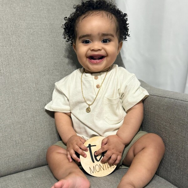 18K Baby Necklace for Boy,kids Gold Necklace,toddler Boy Necklace,baby ...