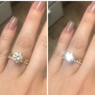 1.50ct Round Cut Moissanite Bridal Set Wedding Set - Etsy