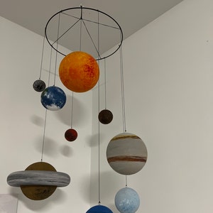 Hand Painted Solar System Model Hanging Solar Mobile Sun and Planets ...