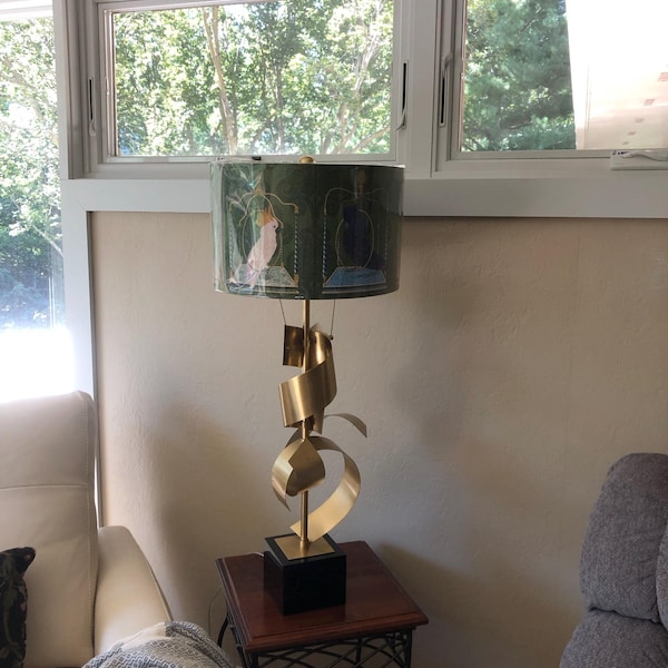 Parrot Swing Lamp Shade on Gold - Large Lamp Shade With Gold Lining ...