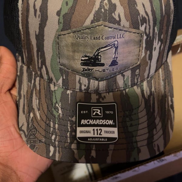 Custom Richardson 112 Laser Engraved Leather Patch Hat Logo Cattle Ear ...