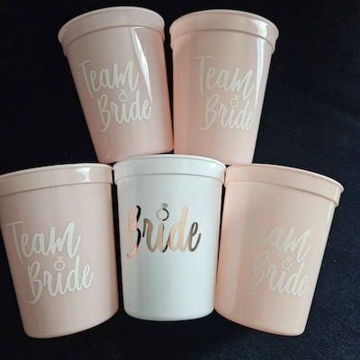 Hen Party Plastic Drinking Cups, Bridal Shower Gift, Team Bride and ...