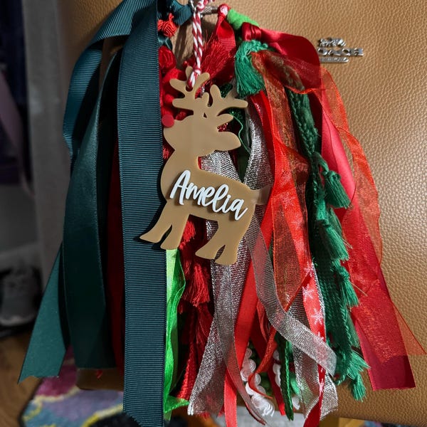 Reindeer Personalized Acrylic Hang Tag Reindeer Gift Tags Christmas ...