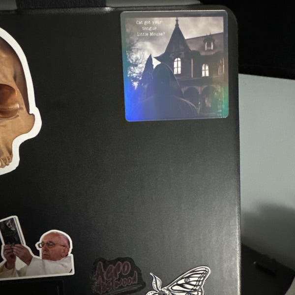 Cat Got Your Tongue, Little Mouse?- Holographic Sticker for Zade ...