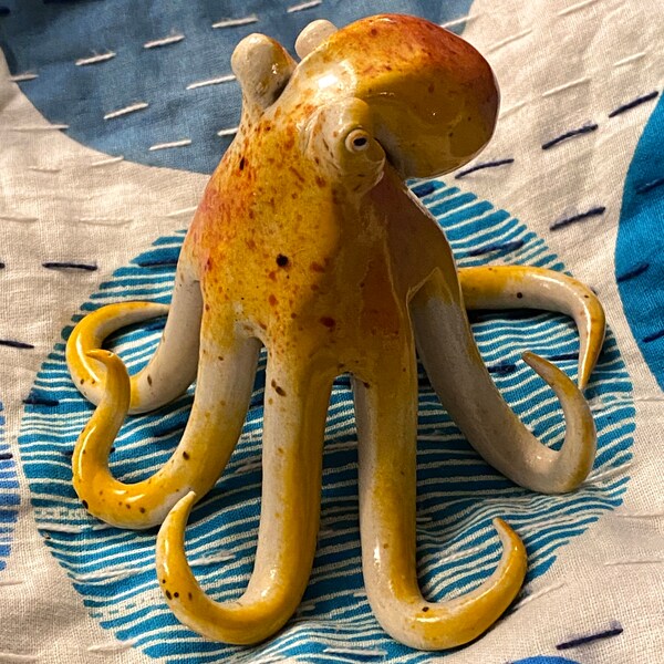 Handmade Tabletop Ceramic Octopus Sculpture reef Rider is the Perfect ...