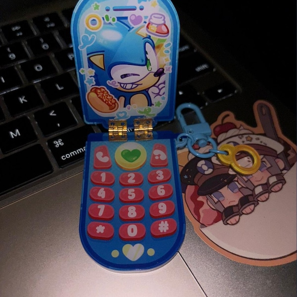 Flip Phone Keychains - Sonic and Shadow - Etsy