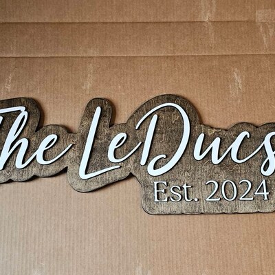 Large Last Name Sign, Cut Out Last Name Sign, Wedding Name Sign, Double ...